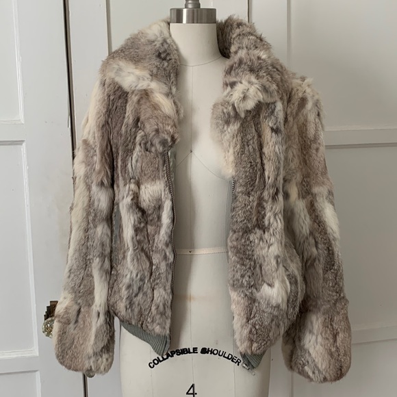 Vintage | Jackets & Coats | Vintage 7s Rabbit Fur Bomber Jacket By Dino ...
